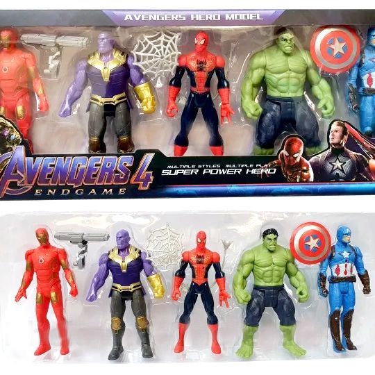Marvel Avengers Super Heroes 5pcs Spiderman Hulk Captain America Thanos ...