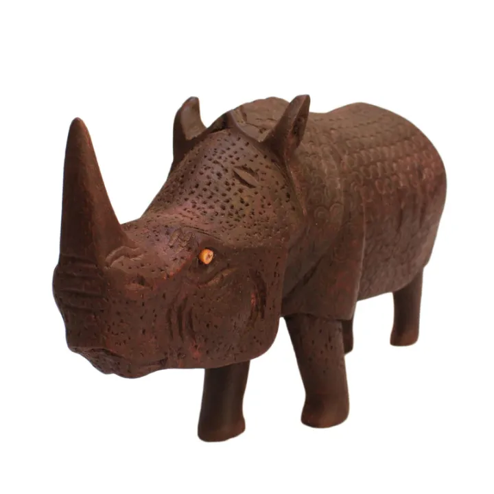 5 Inch One Horn Sesame Wood Rhino | Daraz.com.np