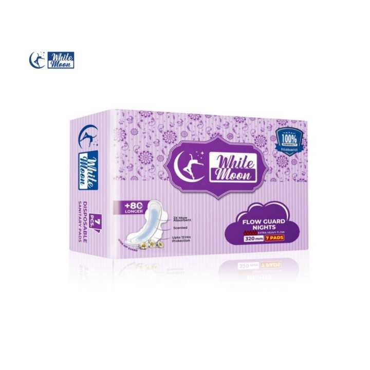 WhiteMoon Fluffy Trifold Series Flow Guard Night 320MM Sanitary Pads 7 ...