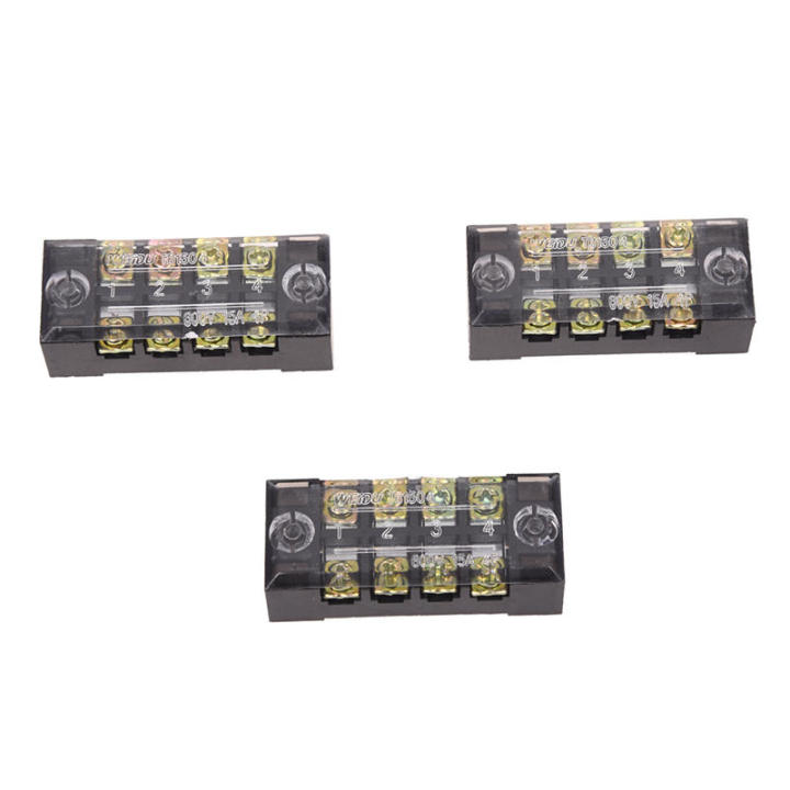 3 Pcs 600V 15A 4 Positions Dual Rows Covered Barrier Screw Terminal Block Strip | Daraz.com.np