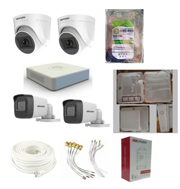Hikvision 4 Channel HD CCTV Package with DVR, 500 GB Hard Disk,CCTV ...