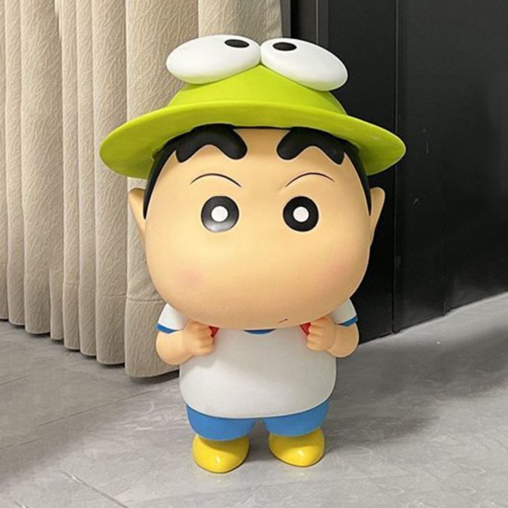 Car Ornaments Frog Hat Crayon Shin-Chan Figure Statue Anime Crayon Shin ...