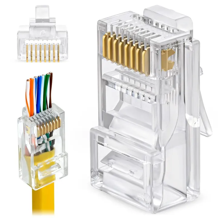 RJ45 Pass through Connector for UTP Network Cable Crimping | Daraz.com.np