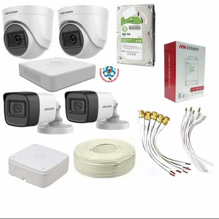 Hikvision 4 Channel Normal CCTV Package with 4 CH DVR, 2 Indoor & 2 ...