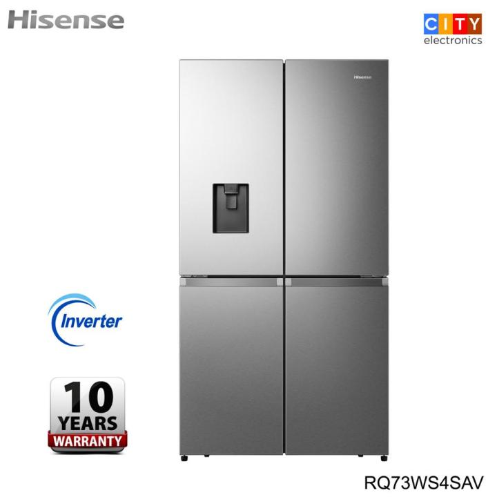 HISENSE RQ73WC4SAV 610 Litres Inverter 4 Crossed Door Refrigerator With ...