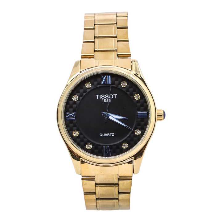 Tissot Golden Color Stainless Steel Chain Casual Watch For Men | Daraz ...