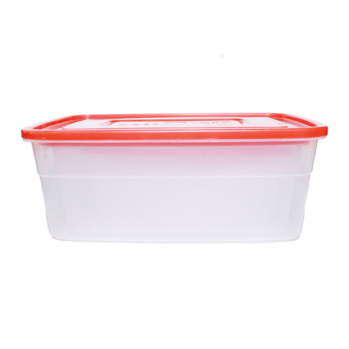 Red/Transparent Rectangular Plastic Container With 4 Set | Daraz.com.np