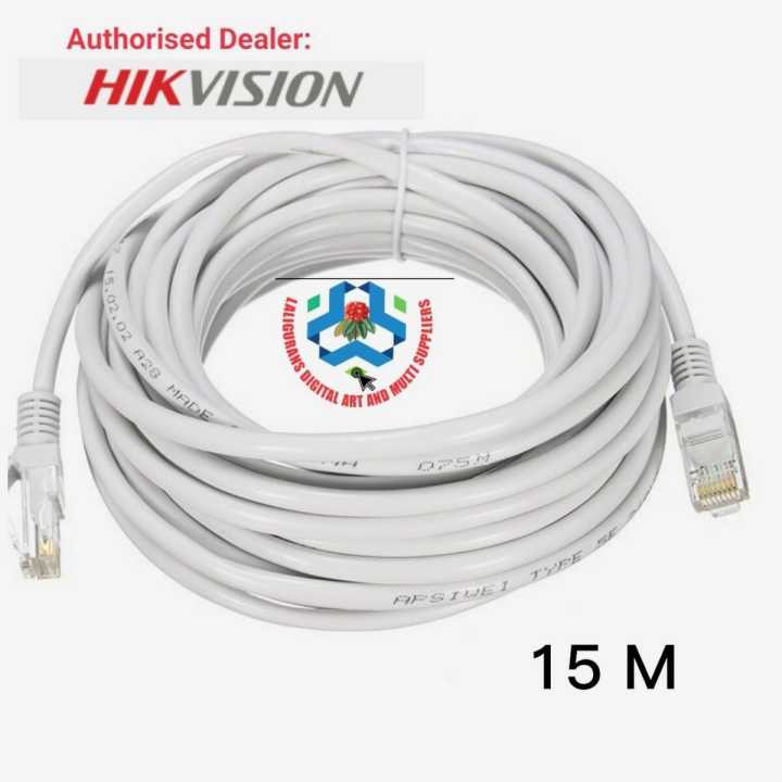 Hikvision CAT6 CCA UTP Network 0.565mm Cable 15M With RJ45 Fitted | Daraz.com.np