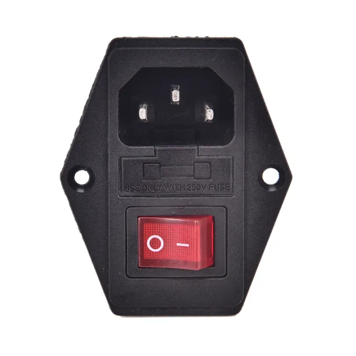 NEW 3 Pin AC Inlet Male Plug Power Socket With Fuse Switch 10A 250V ...