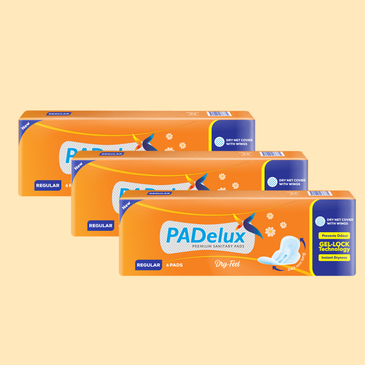 PADelux Sanitary Pads Dry Feel, 240mm- 6Pads (pack of 3) | Daraz.com.np