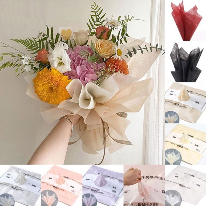 48Pcs Portable Milk Cotton Flower Wrapping Paper Wedding Environmental ...
