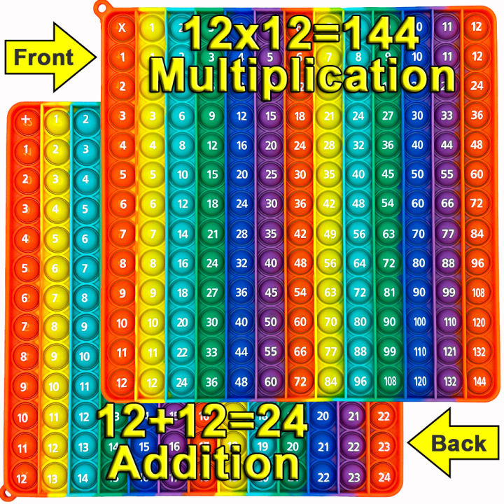 1-12 Multiplication Addition Push Its Bubble Fidget Sensory Pop Toys ...
