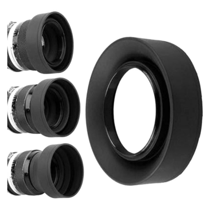 Universal 3-Stage Collapsible 3in1 Rubber Foldable Lens Hood 49mm/52mm ...