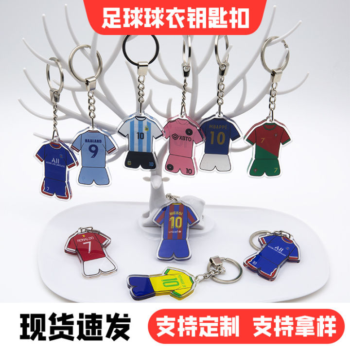 Football fan supplies Messi Ronaldo jersey keychain Paris Liverpool ...