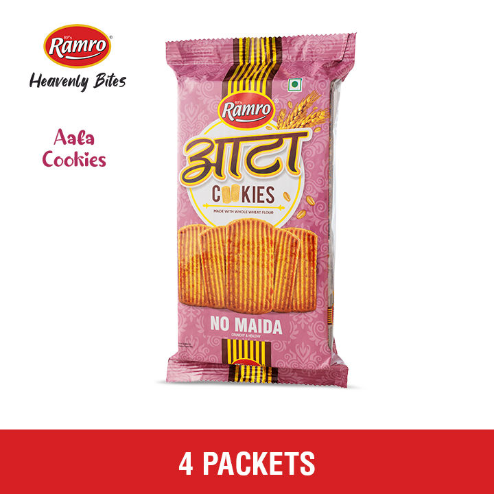 Ramro Aata Cookies 200g X 4 packet | Daraz.com.np
