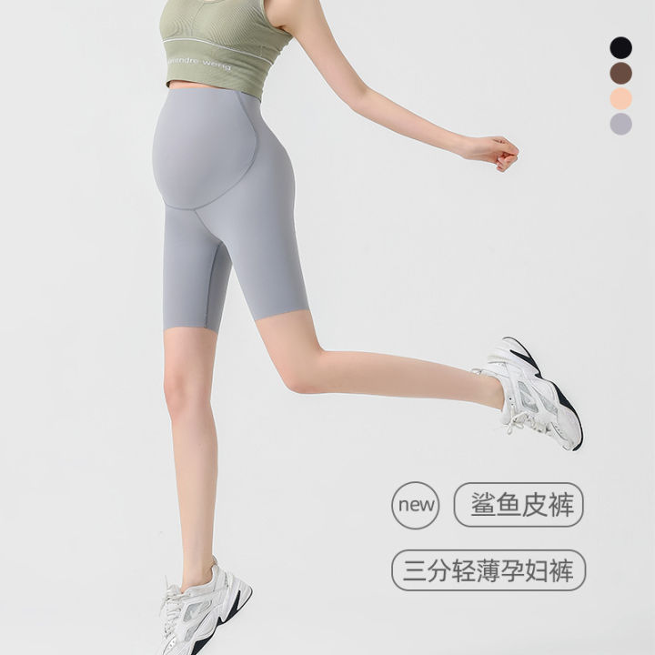 Summer maternity shorts, three-point shark skin non-marking leggings ...
