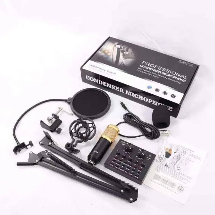 Bm-800 Pro Condenser Microphone Mic Studio Sound Recording With Stand ...