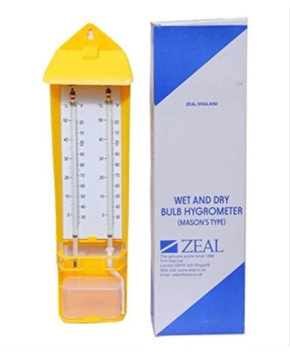 Wet And Dry Thermometer Zeal Hygrometer Measuring Instrument With Chart ...