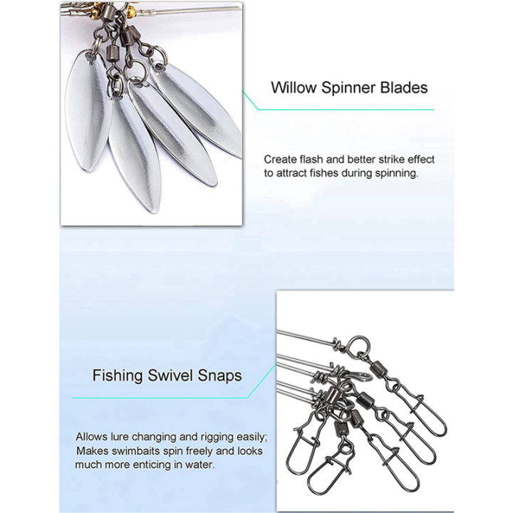 6X Umbrella Rigs for Bass Stripers , Freshwater Swimbait Lures Rig Kit ...