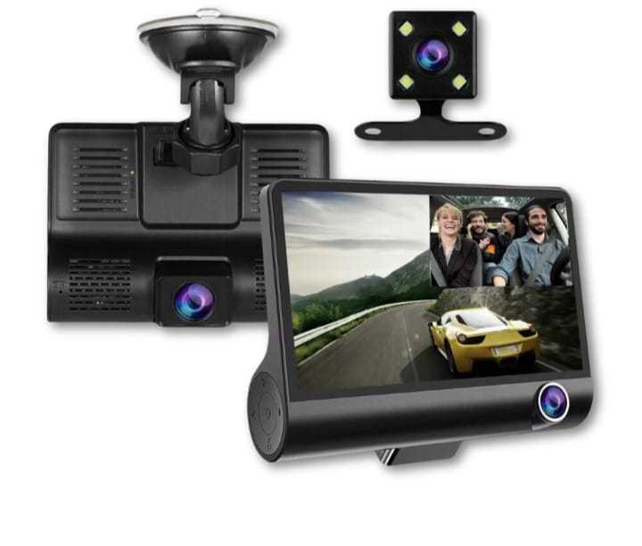 Car Black Box 4 Inch IPS LCD Screen 3 Lens Car DVR FHD 1080P Vehicle ...