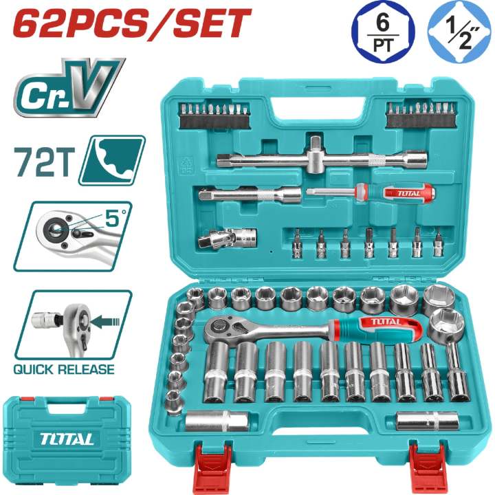 Total New 62 Pcs 1/2" Socket Set | Daraz.com.np