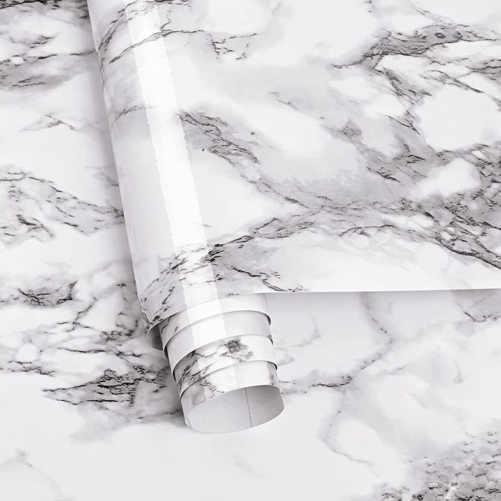 2m x 60cm White Marble Wallpaper | Vinyl Wrap Granite Wallpaper | Daraz ...