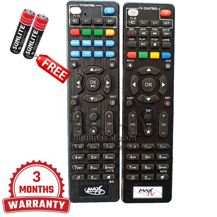 Max Tv / Dish Home IPTV Remote For Maxtv And Dishhome IPTV Set Top Box ...