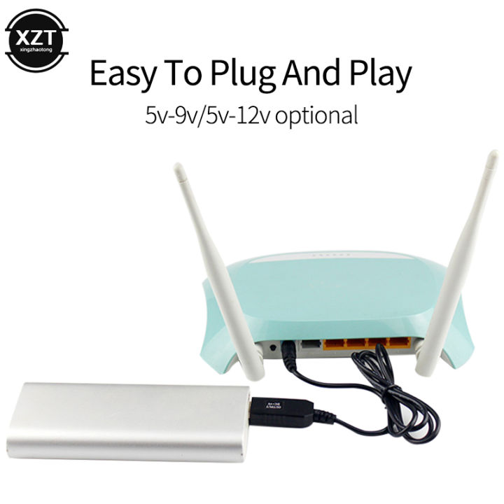 USB Charging Cable DC 5V to 9V / 12V Power Supply Router Adapter Step ...
