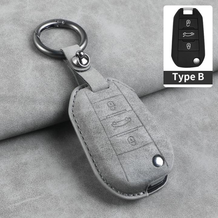 Original Leather Car Flip Key Case Cover for Peugeot 208 308 408 508 ...