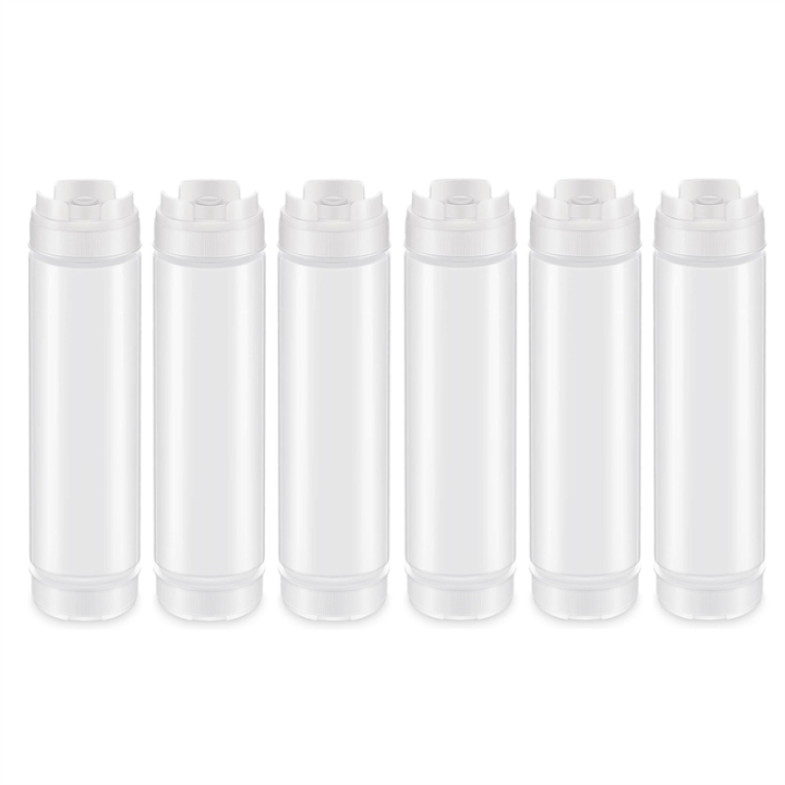 6 Pcs 16 Oz Inverted Plastic Squeeze Bottles, Refillable Tip Large ...