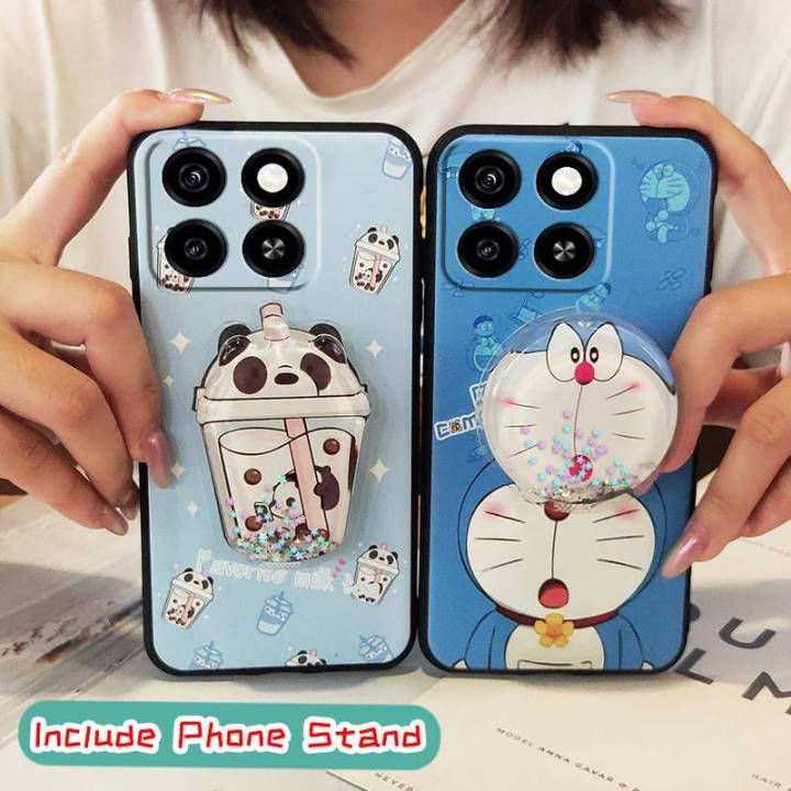 Glitter Durable Phone Case For ZTE Blade A35/A55 Rotatable stand Soft ...