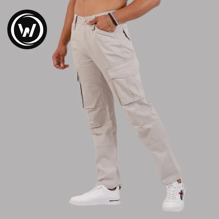 Wraon Beige Stretchable Premium Cotton Fancy Cargo Box Pant For Men ...