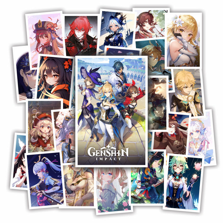 KYVOR Genshin Impact Anime Collectible Lomocard Pack of 25pcs | Daraz ...