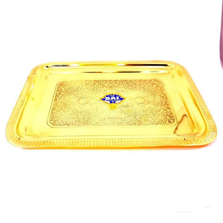 Designer Brass Puja Tray (37x28) Cms Pooja Thali Thal For Dashain Tihar ...