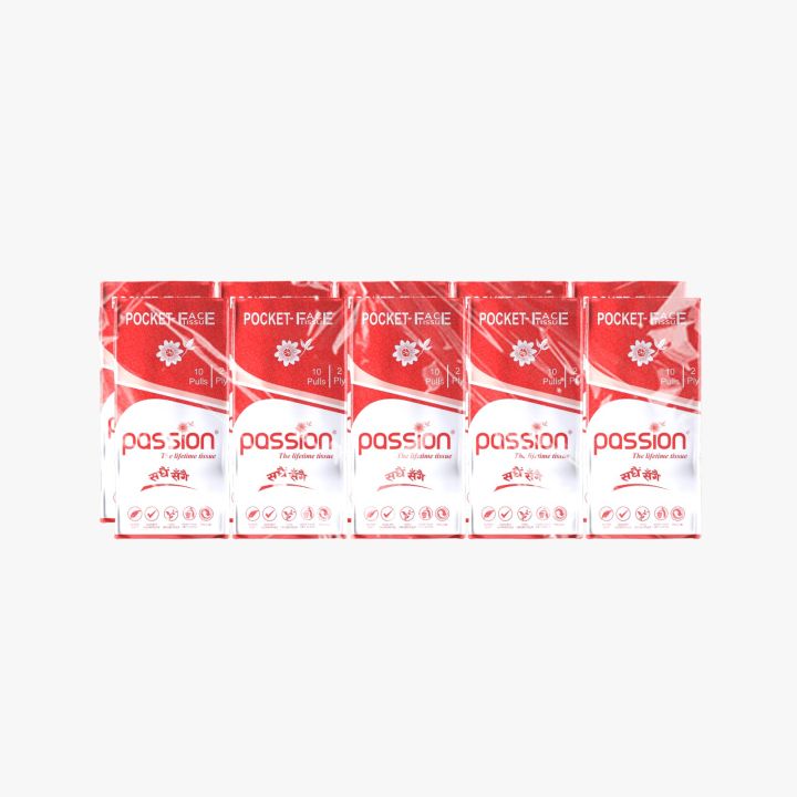 Passion Pocket Face Tissue 10 Pulls X 10 Packets Pack | Daraz.com.np