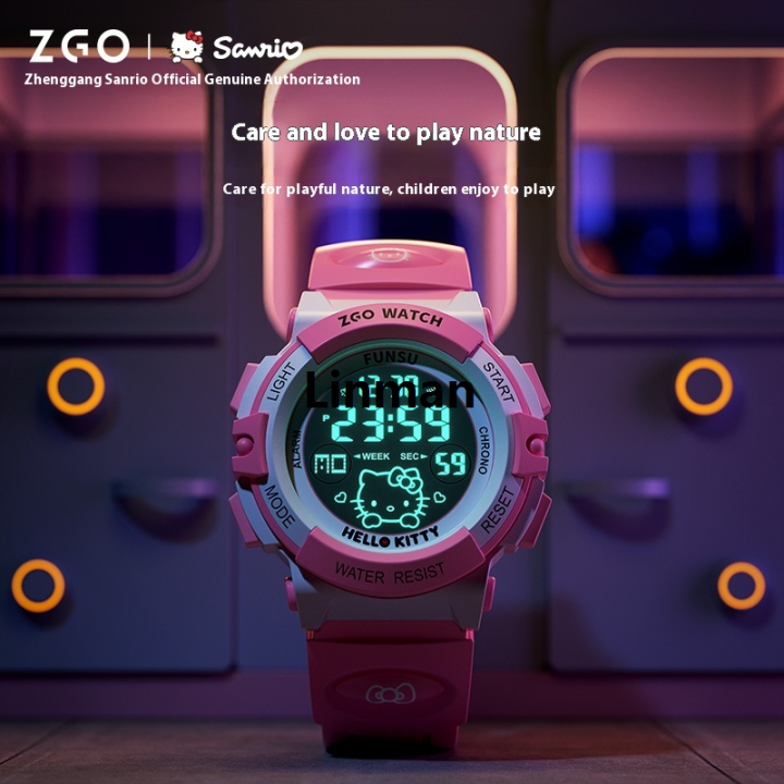 Sanrio Zgo Hello Kitty Watch Sports Waterproof Luminous Digital Watch ...