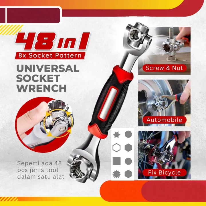 Universal Wrench 48 in 1 Socket Wrench Multifunction Wrench Tool With ...