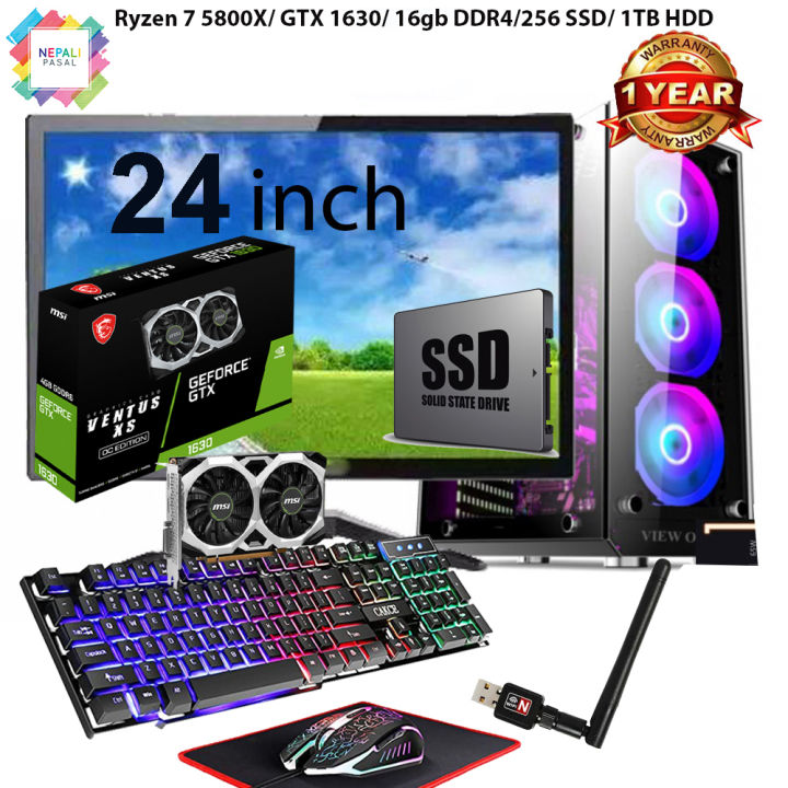 Extreme Gaming Pc Computer Ryzen 7 5800X With GTX 1630, Ram 16gb DDR4 ...