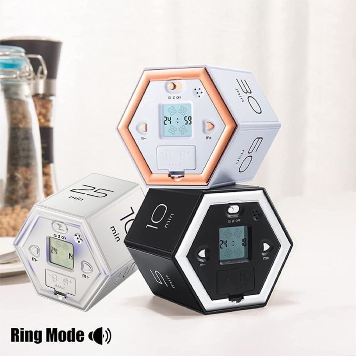 Hexagon Digital Clock Timer Magnetic Cubes Timer Kitchen Hexagon Flip ...