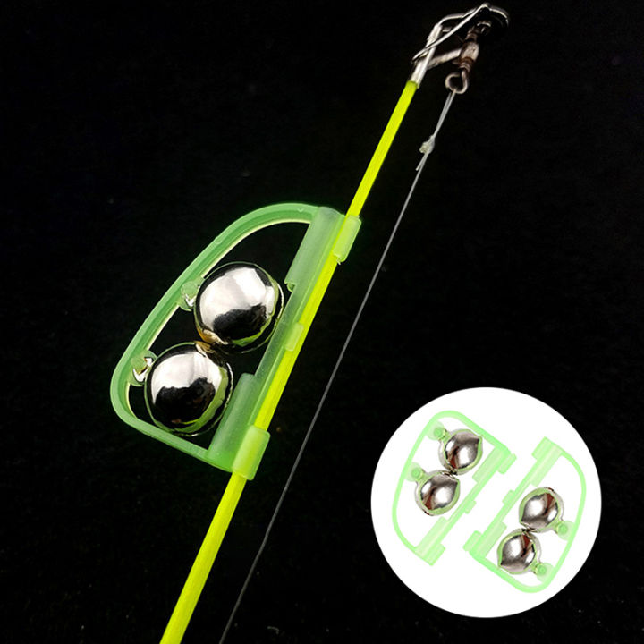 5/10pcs Fishing Rod Clip Alarm Bells Twin Alert Bells Rod Clamp Tip ...