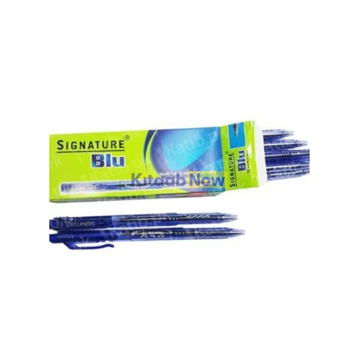 Vylon Signature Blu Ball Point Pen - Pack of 10 Ballpoint Pens - Blue ...