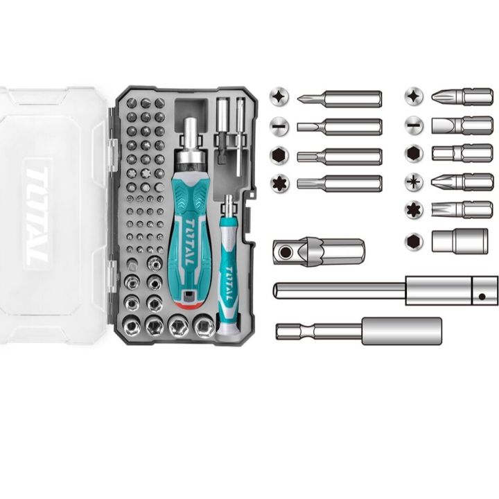 TOTAL Brand New TACSD30556 55 Pcs Precision Screwdriver Bits Set ...