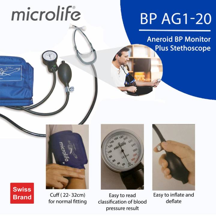 Microlife Blood Pressure Monitor Aneroid +Stethoscope BP AG1-20 | Daraz.com.np