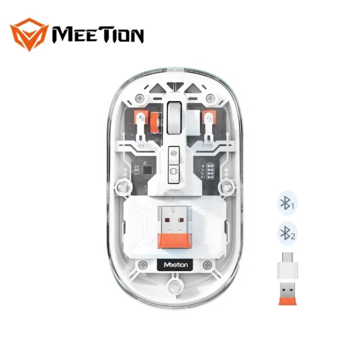 Meetion MT – BTM005 Dual Mode Wireless Transparent Rechargeable Mouse ...