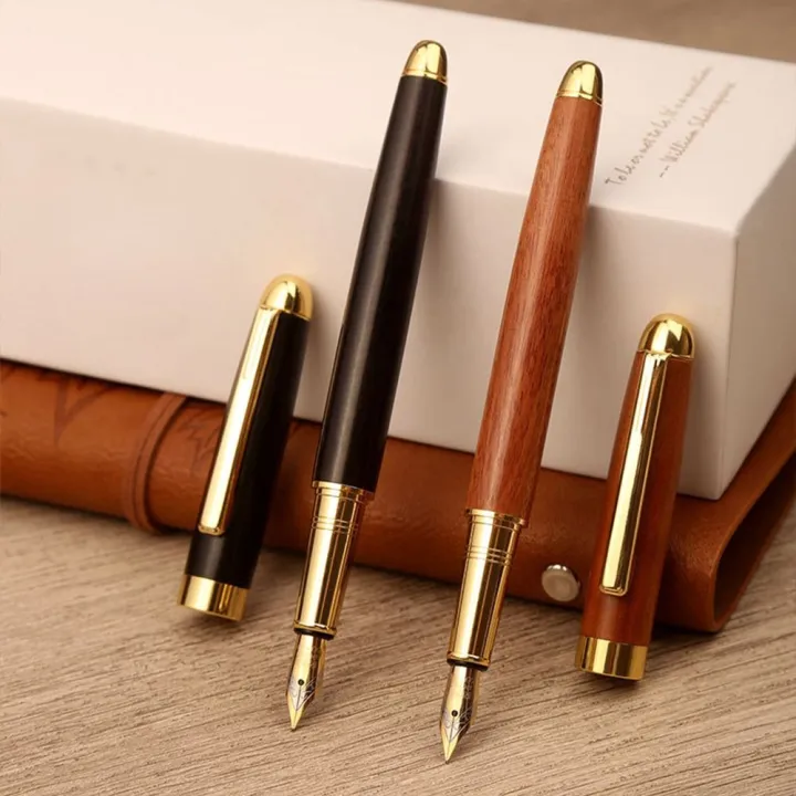 High-end Busines Wood Fountain Pen Smooth Writing Calligraphy Fountain ...