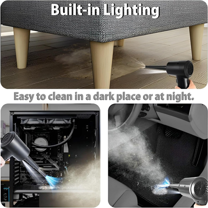 Compressed Air Duster,Electric Air Duster and Vacuum 2 in 1,3 Speeds 100000 RPM Cordless Air ...