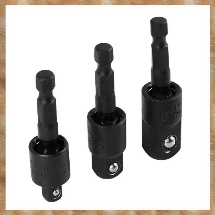 Kqueebee 3PC Wobble Socket Adapters Universal Joint Swivel Socket Set ...