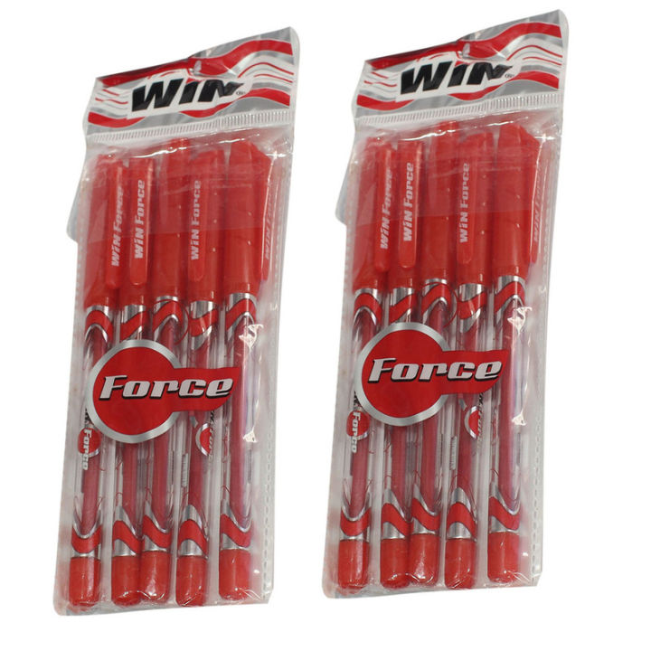 Combo Of 2 Red Win 5 Piece Force Ball Pen | Daraz.com.np
