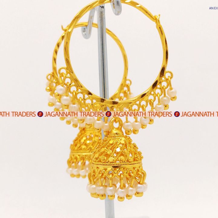 Gold Plated Big Pinjara Jhumka Set For Women | Daraz.com.np