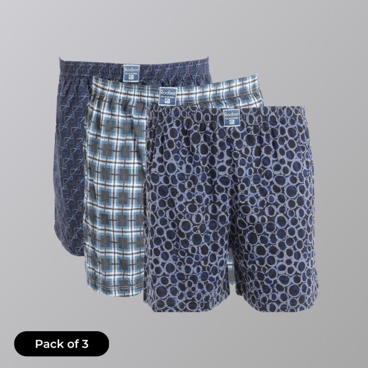 (Pack Of 3) Roober Original Men Printed Comfy Cotton Boxer Shorts ...